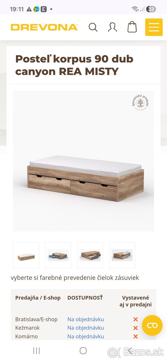 Postel REA MISTY, dub canyon - Prešov | Bazoš.sk
