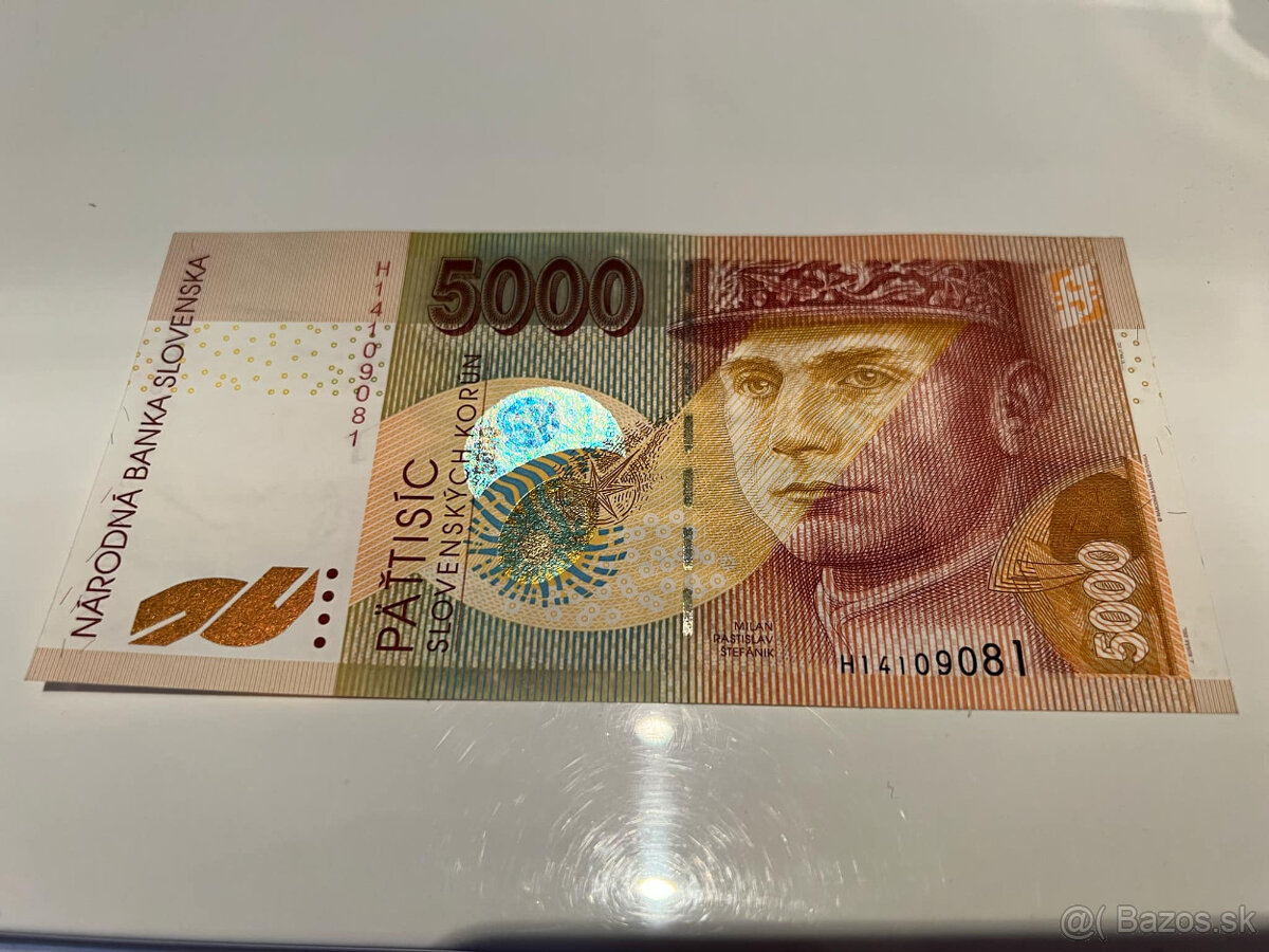 Slovenská Bankovka 5000 SK ( aUNC ) - Trnava | Bazoš.sk