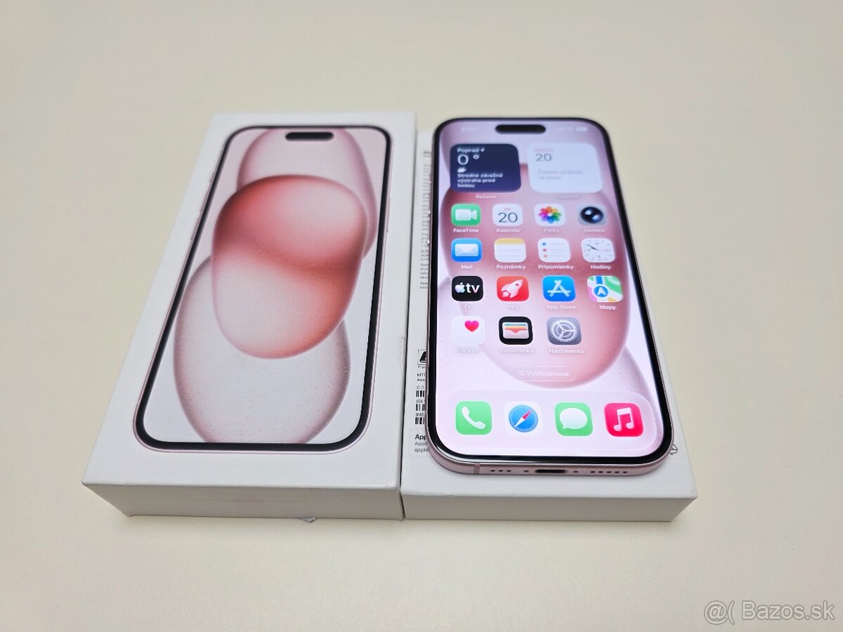 Apple iPHONE 15 PINK 128GB,TOP STAV ,BATERKA 100% - Poprad | Bazoš.sk