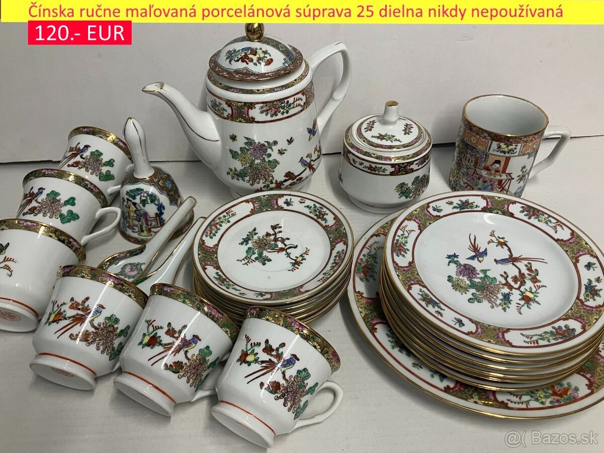 Ručne maľovaná 25 dielna porcelánová súprava - Komárno | Bazoš.sk