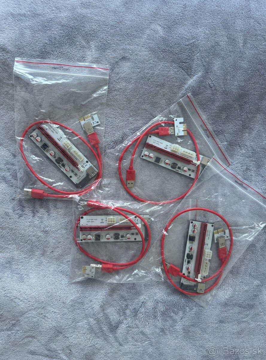 PCIe Riser ×1 to ×16 card (6-pin, Molex, Sata) ver. 008 - Bratislava ...