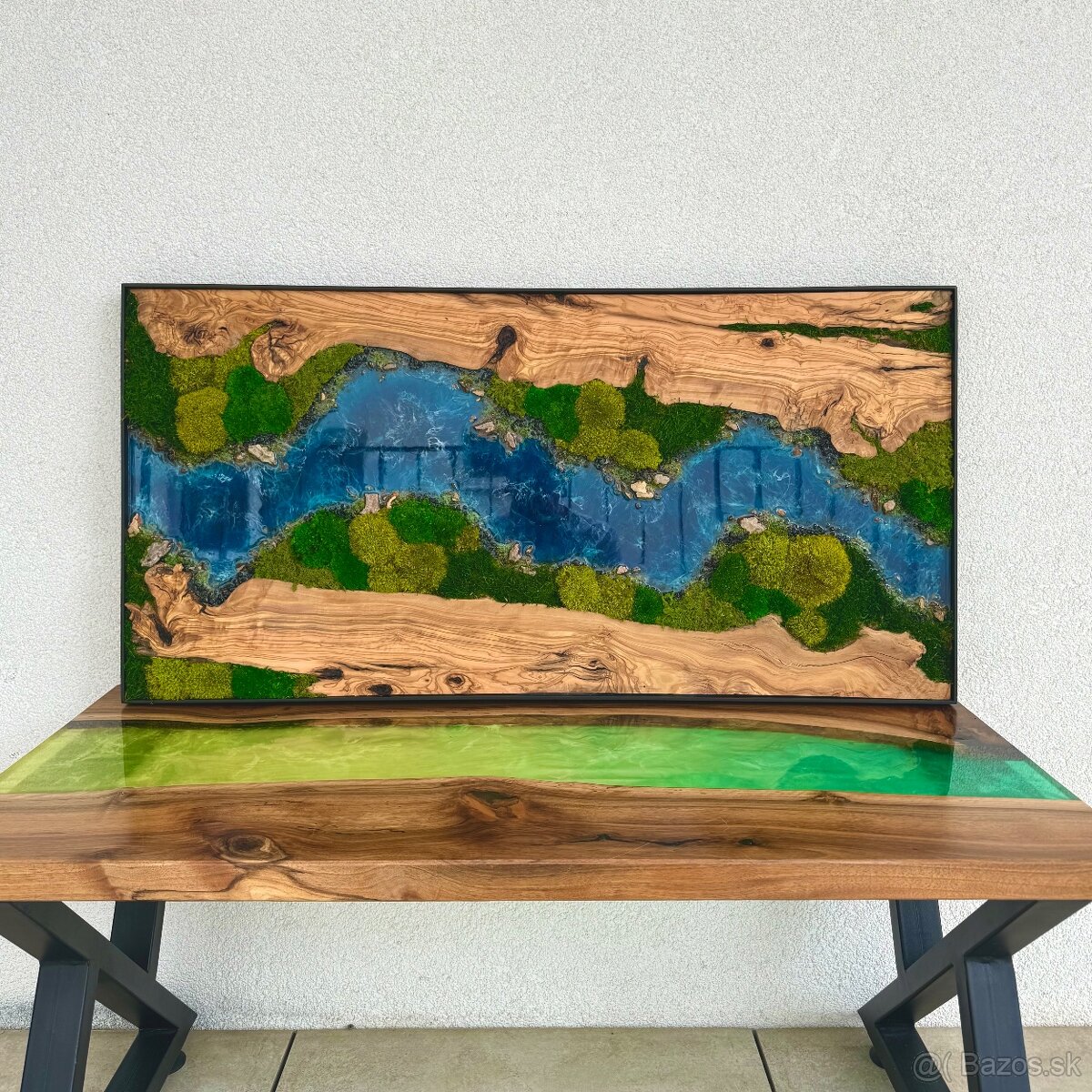 Machovy obraz s olivovym drevom a epoxidom 100x50cm - Trenčín | Bazoš.sk