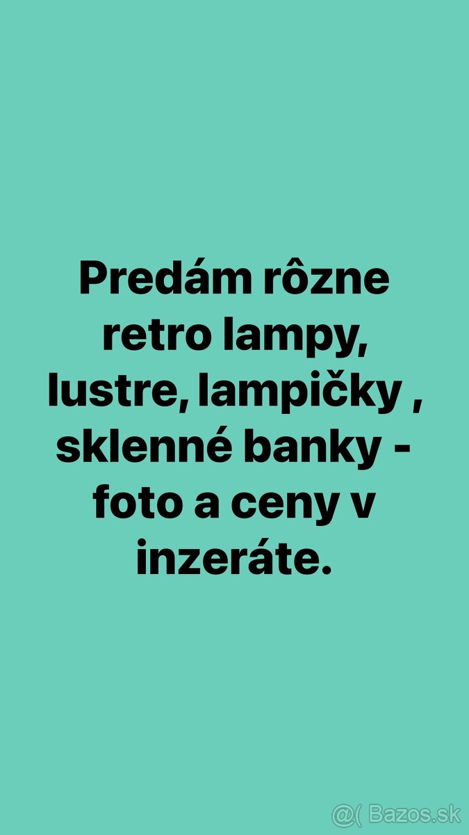 Predám rôzne retro lampy, lustre, lampičky, banky... - Myjava | Bazoš.sk