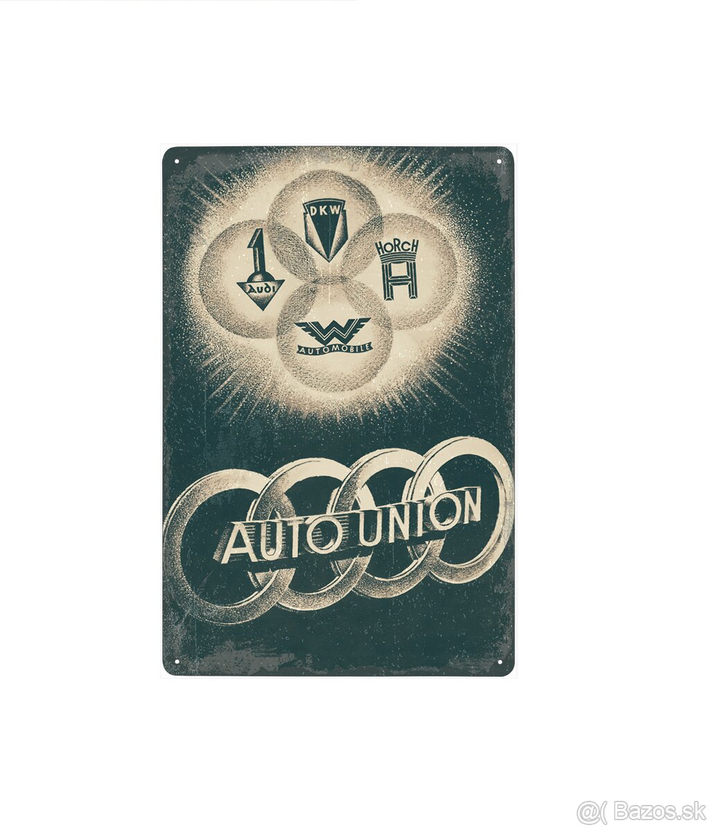 plechová cedule - Auto Union (Audi) - Logo - Česká republika | Bazoš.sk