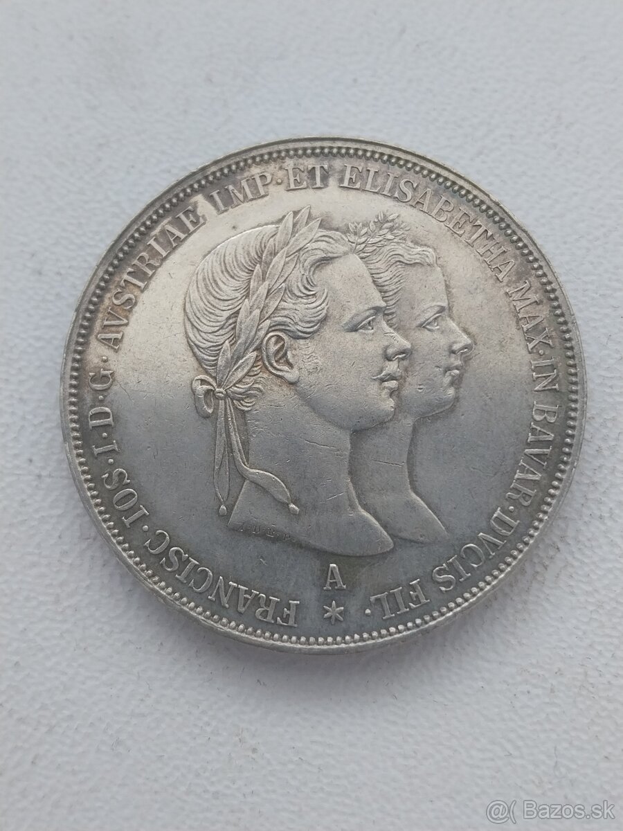 Mince 2 zlatnik 1854 A ,svadba F.J. - Pezinok | Bazoš.sk