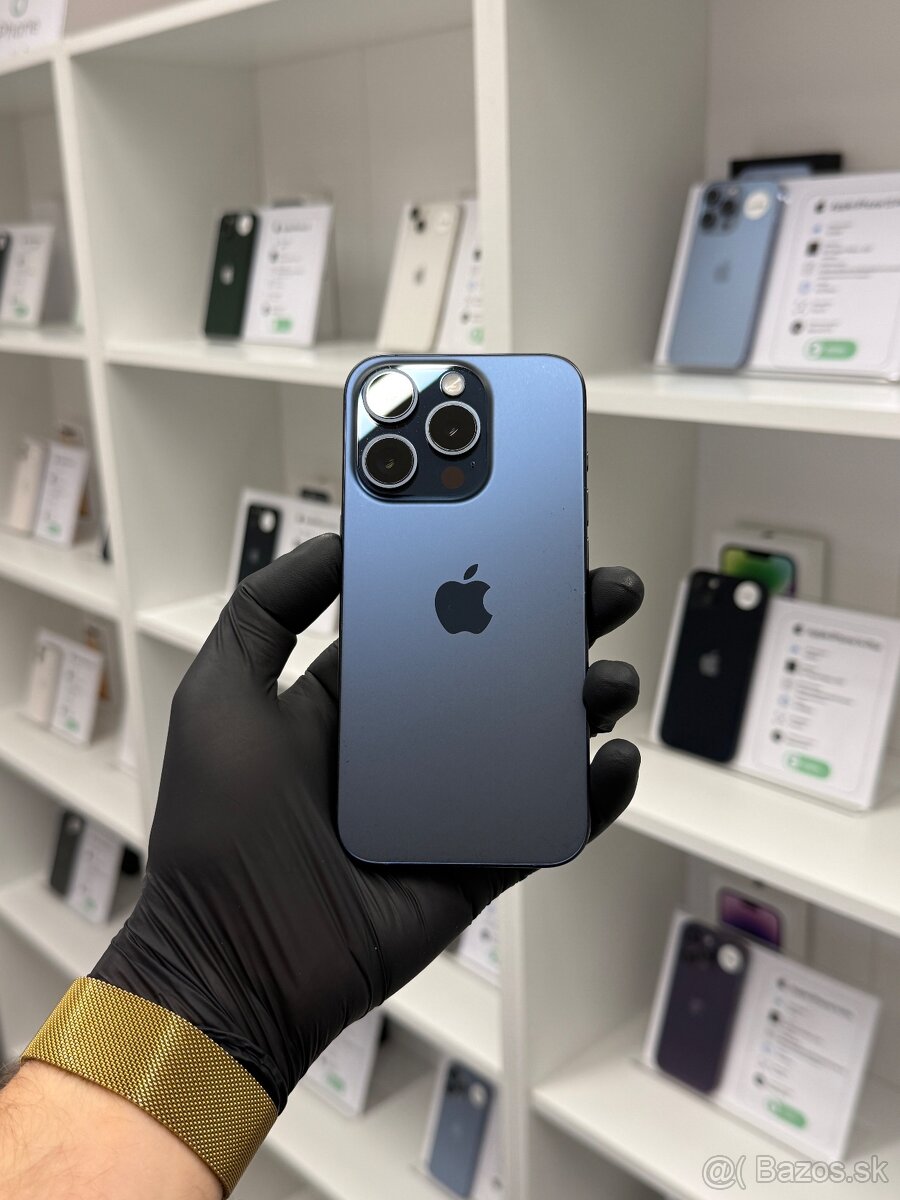 ZÁRUKA 2 ROKY / Apple iPhone 15 Pro 128GB Blue Titanium - Prešov | Bazoš.sk
