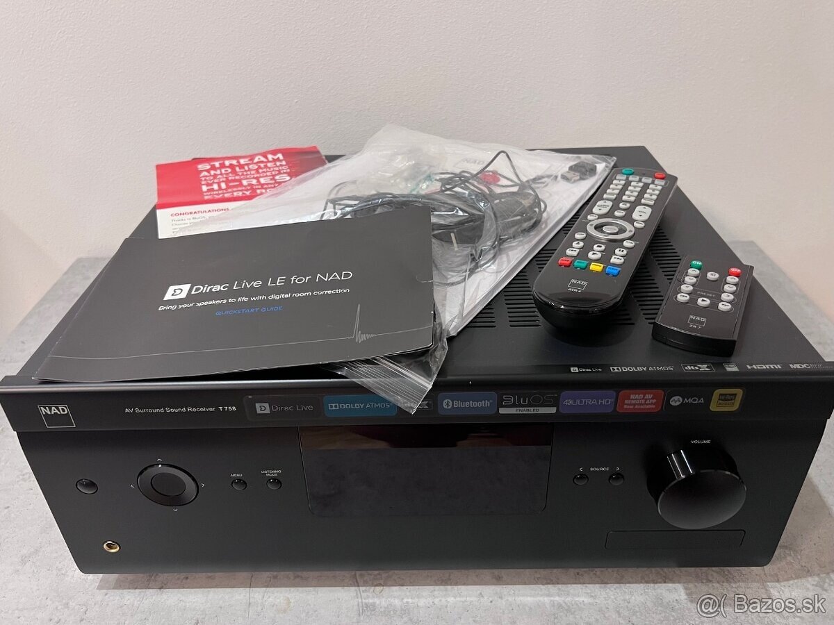NAD T 758 V3i (DIRAC, BluOS, 4k ATMOS, hi-res, MQA)-top stav ...