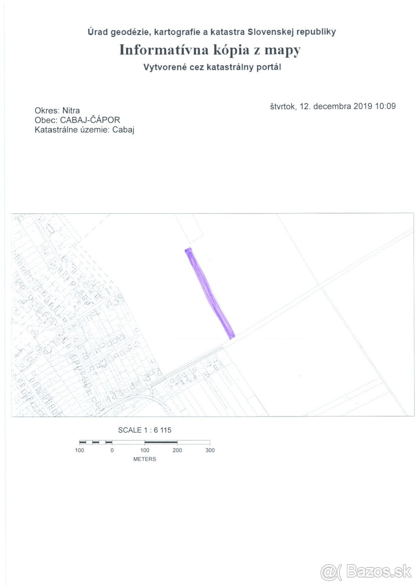 Predám investičný pozemok v obci Cabaj - Nitra | Bazoš.sk