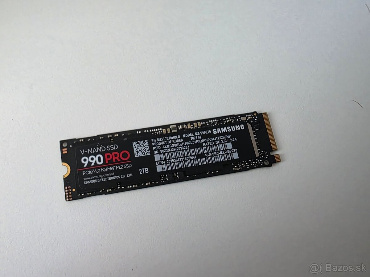 Predám Samsung 990 PRO 2TB NVMe SSD – Ako nový - Žilina | Bazoš.sk
