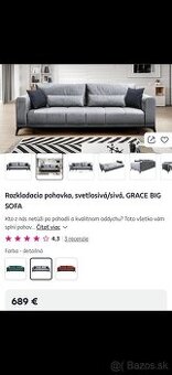 Gauč/ Sedačka rozkladacia ŠEDÁ - Bratislava | Bazoš.sk