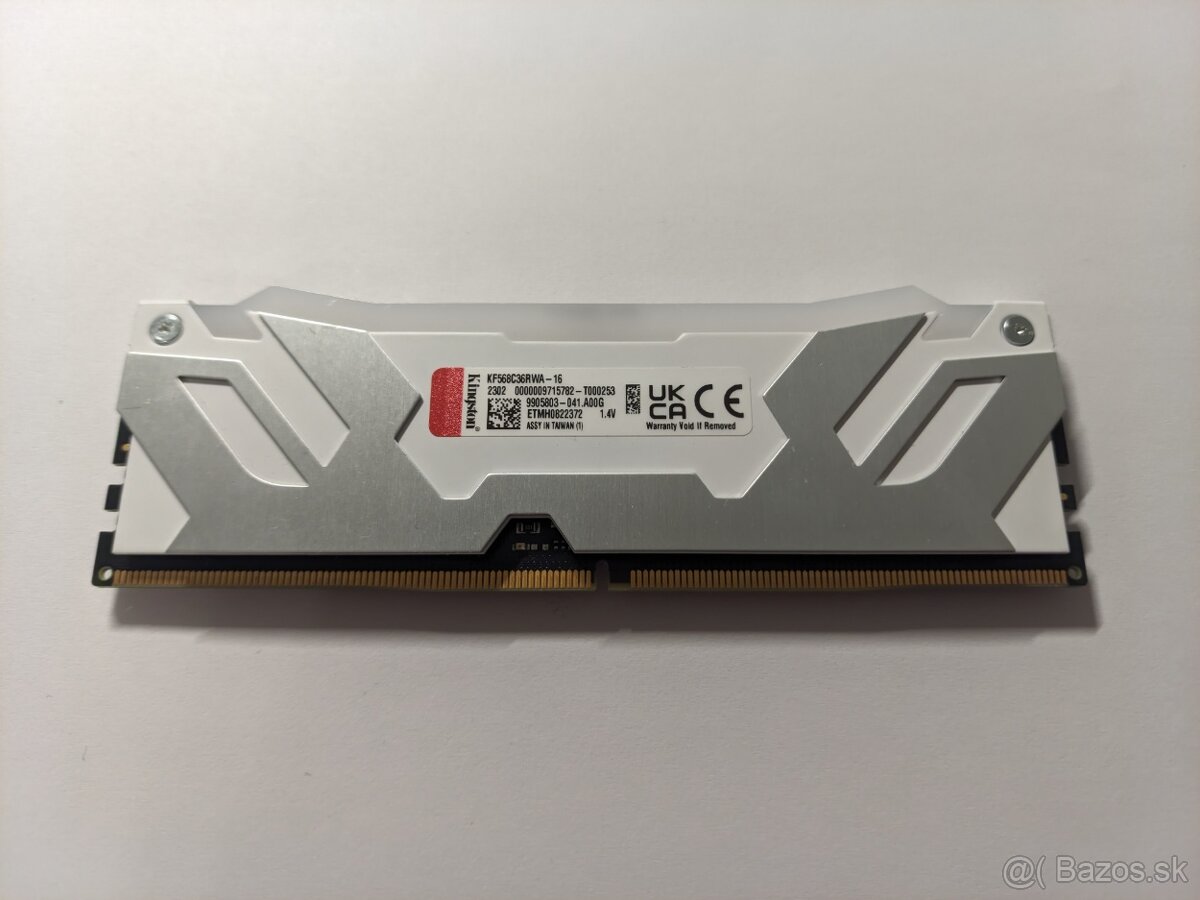 Kingston FURY Renegade White RGB DDR5 16GB 6800MHz CL34 - Košice | Bazoš.sk