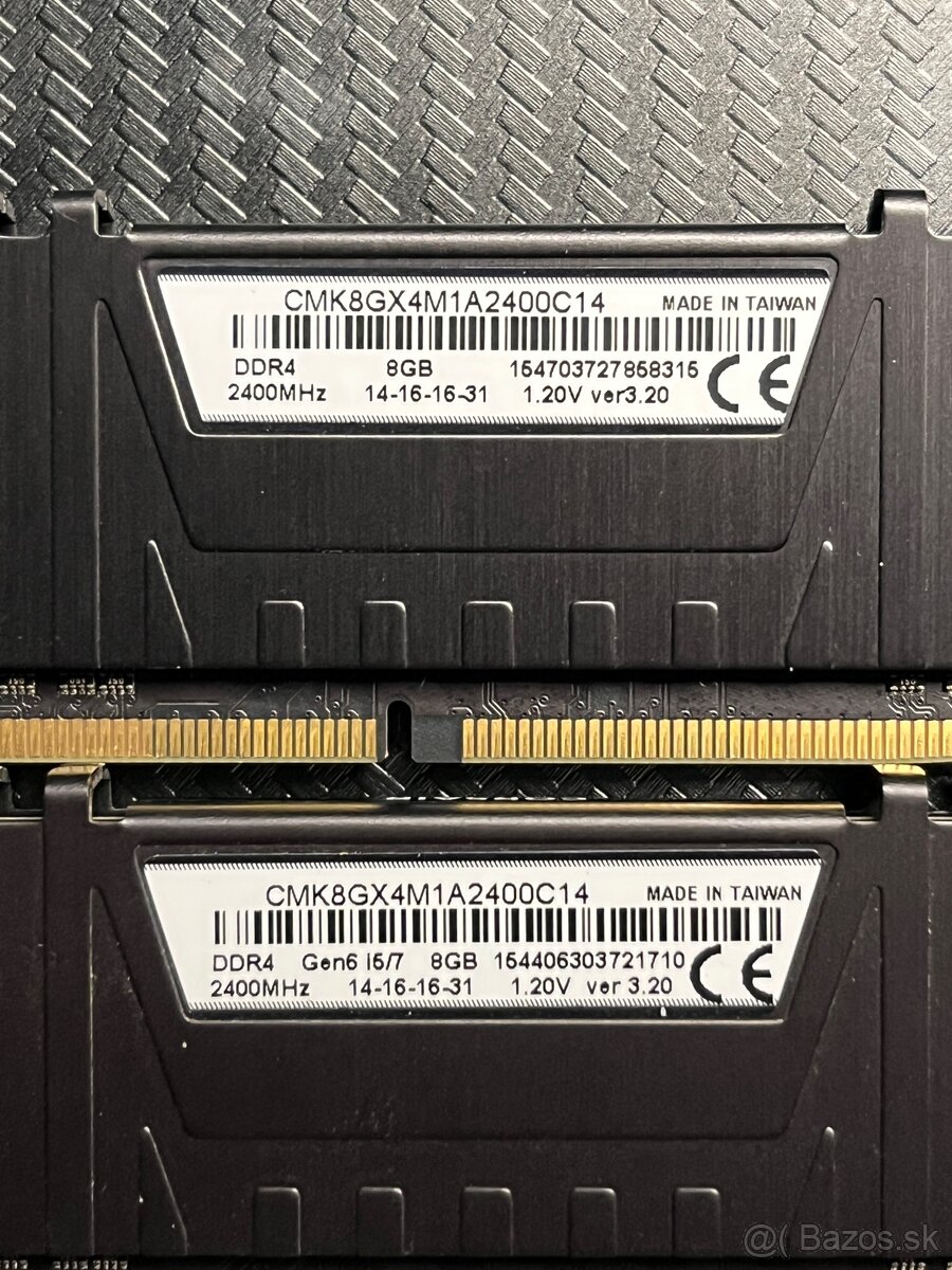 Pamäť RAM DDR4 corsair 16gb (2x8) CL14 2400mhz - Košice | Bazoš.sk