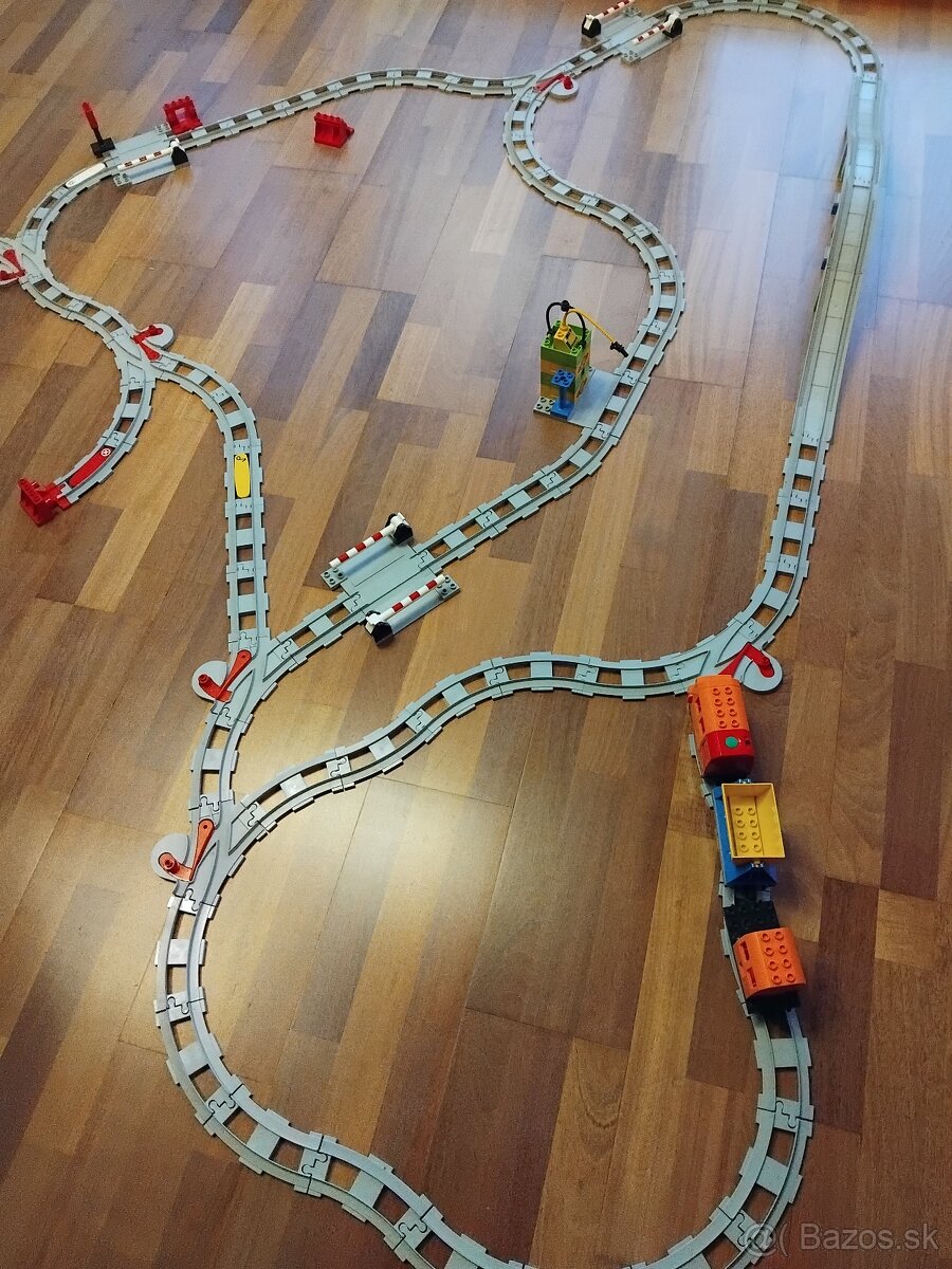 LEGO DUPLO vláčik–veľký set z viacerých balení, veľa koľají ...