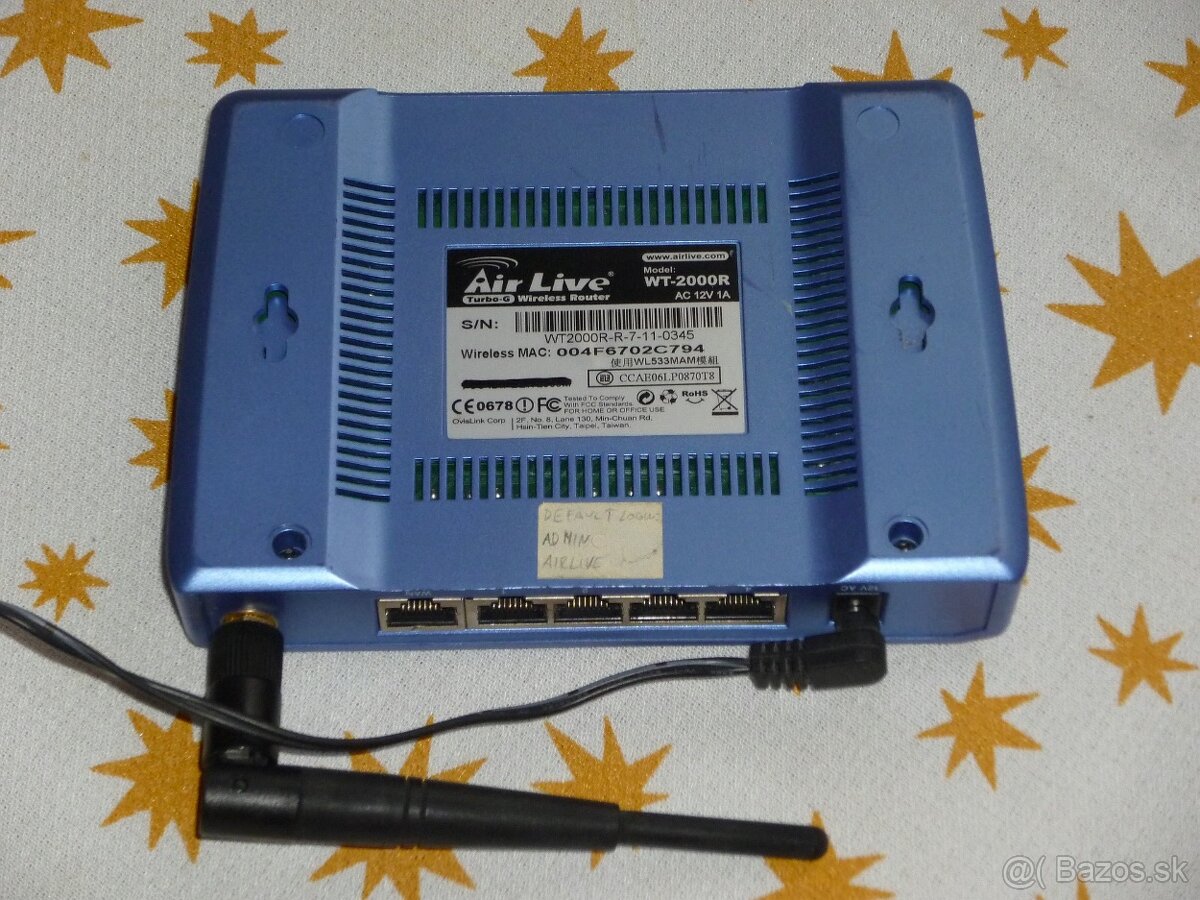Predám WiFi router AirLive WT-2000R Turbo-G - Bratislava | Bazoš.sk