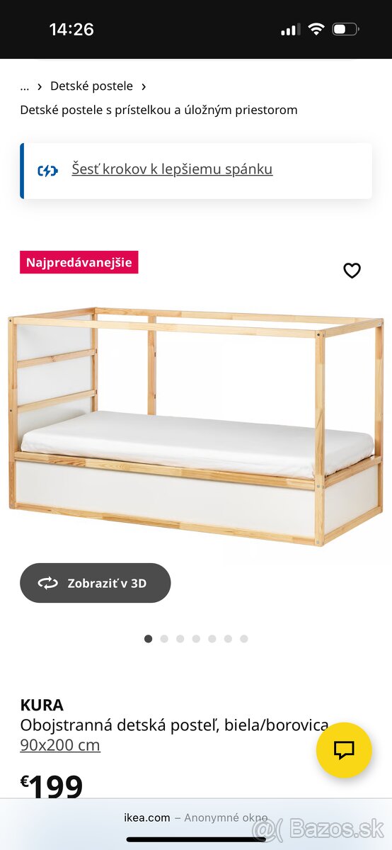 Ikea Kura poschodová obojstranná posteľ - Pezinok | Bazoš.sk