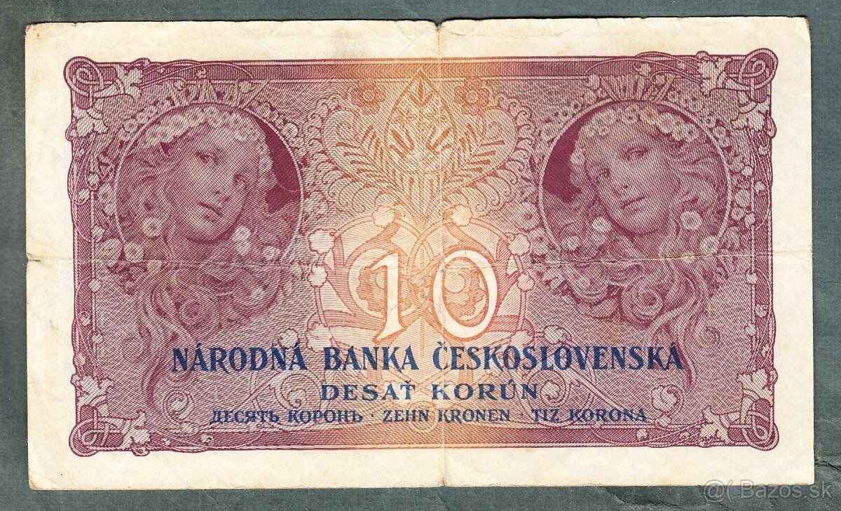 Staré bankovky 10 korun 1927 - Česká republika | Bazoš.sk