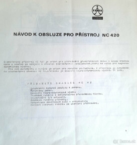 Manuál pre gramofón NC 420 a zosilovač AZS 215 - Rimavská Sobota | Bazoš.sk