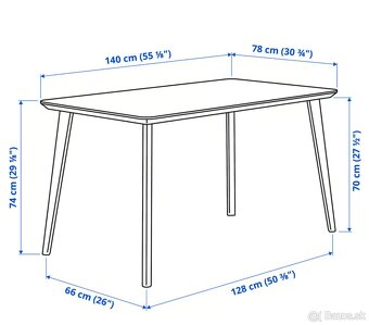 Stôl LISABO (ikea) jaseňová dyha, 140x78 cm - Bratislava | Bazoš.sk