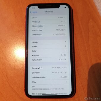 iPhone XR 64GB Code RED 100% baterka TOP stav - Dolný Kubín | Bazoš.sk